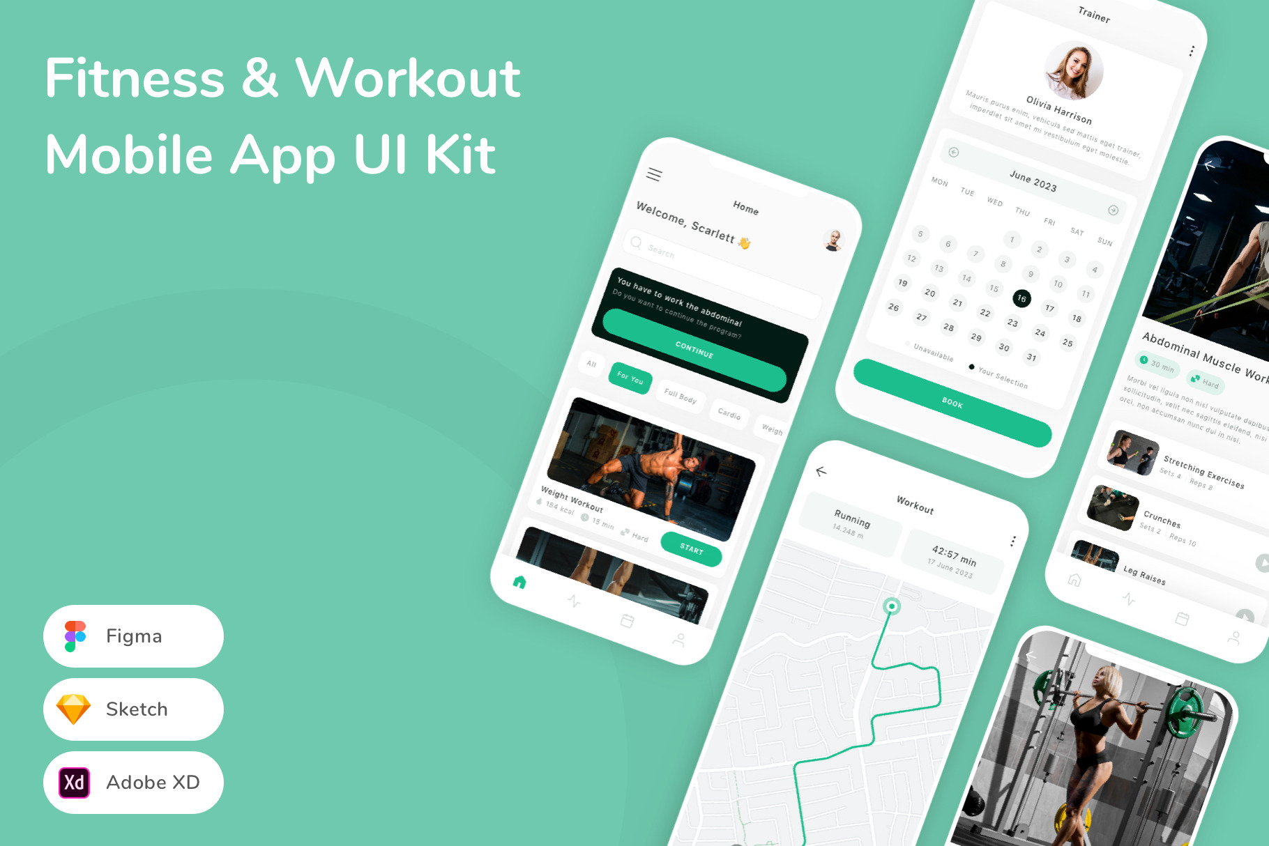 Fitness & Workout Mobile App UI Kit | UI Kits and Libraries ~ Creative ...