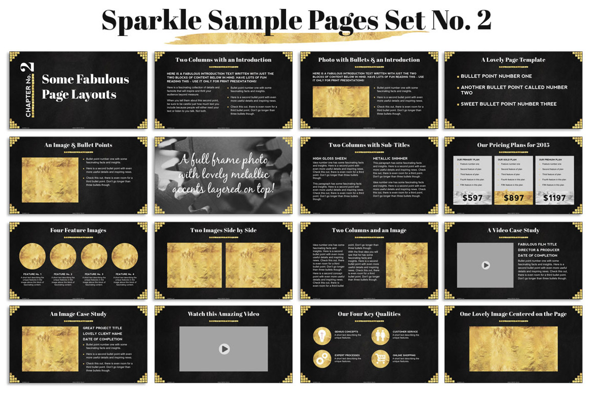 Sparkle Gold Minimal PPT Templates, a Presentation Template by Blixa 6 ...