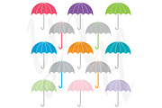 Colorful Umbrella Clip Art, an Illustration by YenzArtHaut