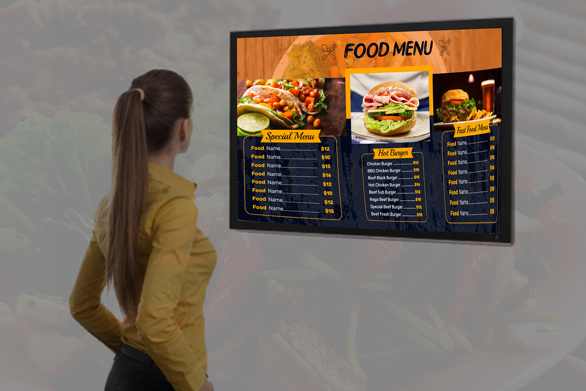 Digital Food Menu Design Template, a Stationery Template by MRI STUDIO