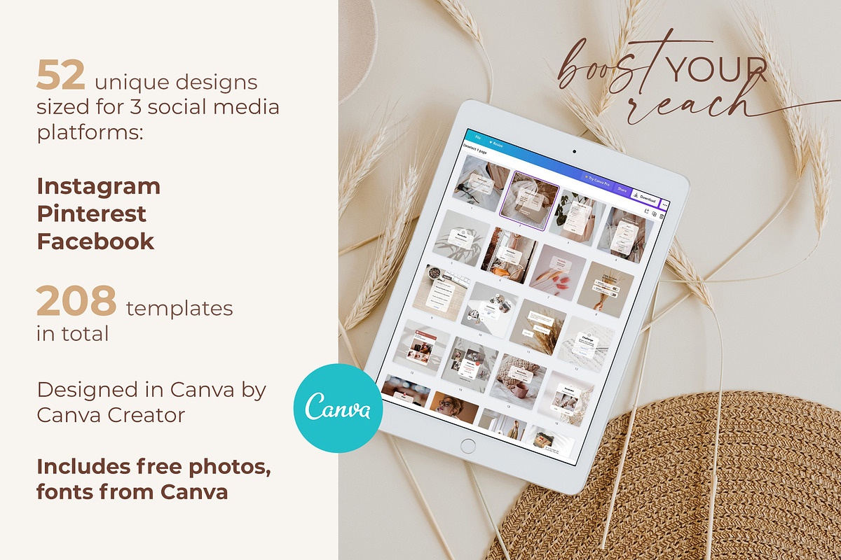 Reminders Canva Templates BUNDLE, a Social Media Template by ilonitta