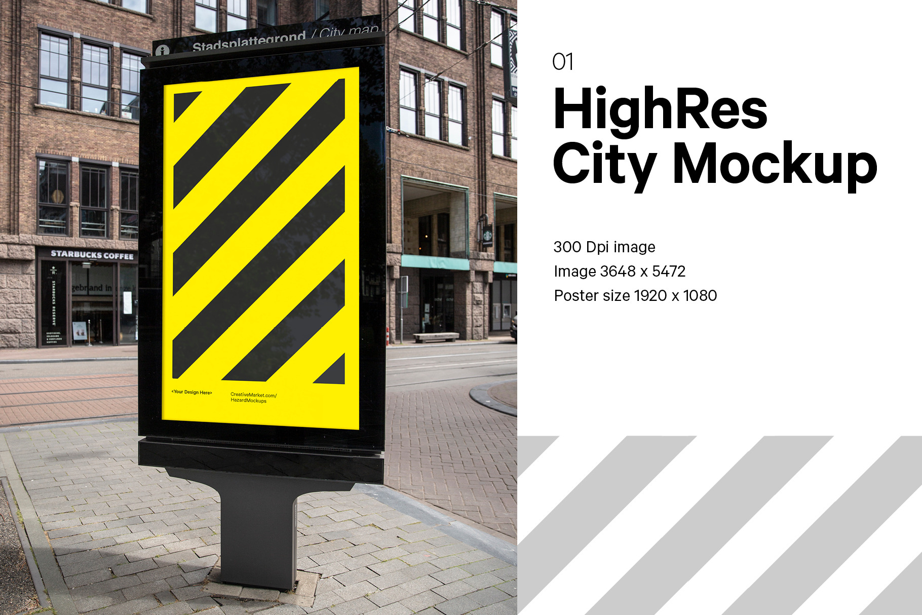 City Light Poster Display Mockup, a Product Mockup by HAZARD MOCKUPS