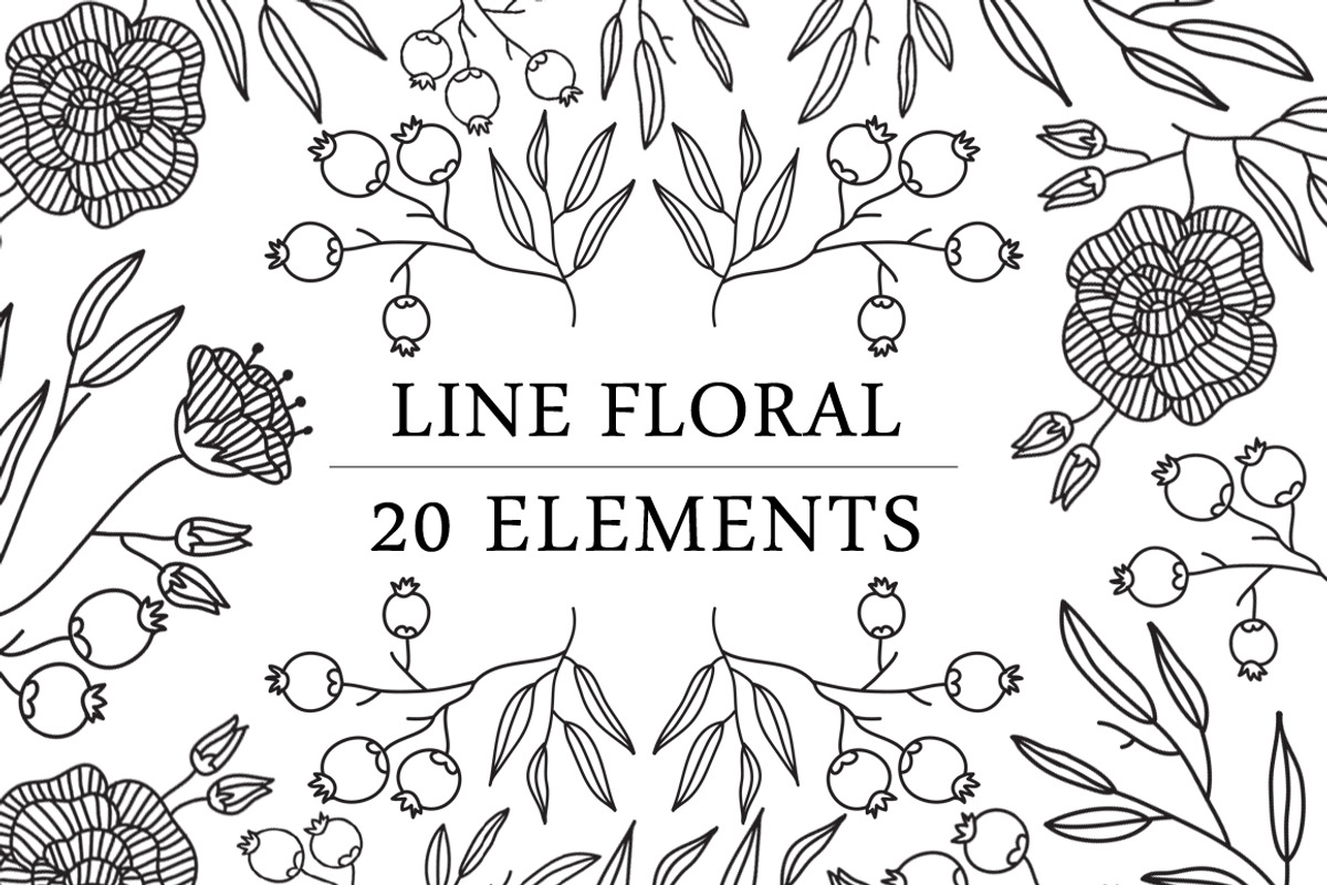 Line Floral Element, an Object Graphic by byherline
