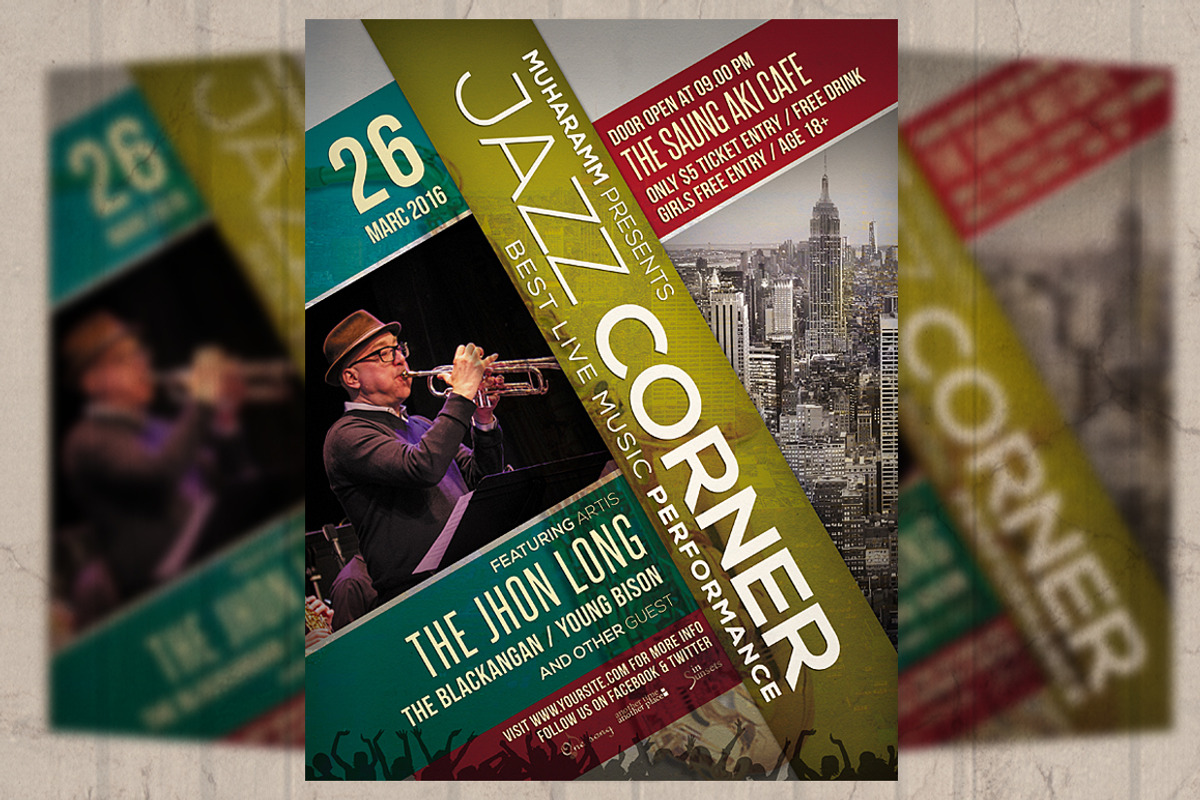 Jazz Event Flyer / Poster, a Flyer Template by Septian