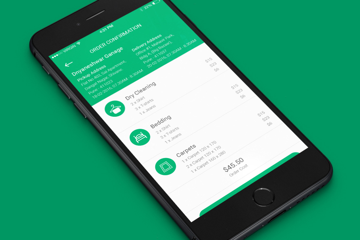 Simplify Laundry App UI Kit, an UI Kit Template by Themeclues