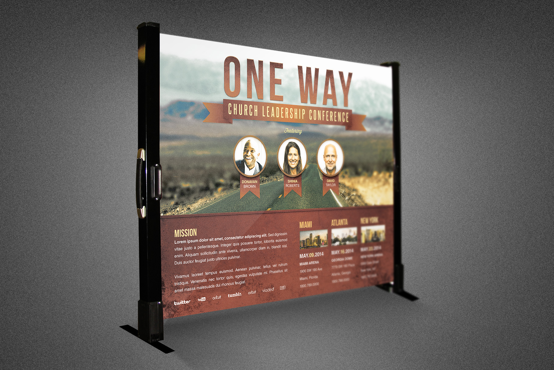 One Way Church Table Top Banner, a Marketing Template by loswl