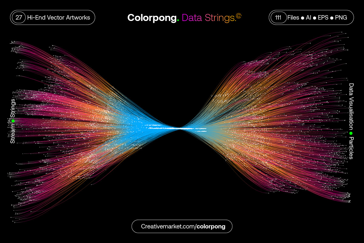 Data Strings – Vector Bundle, a Technology Illustration by Colorpong