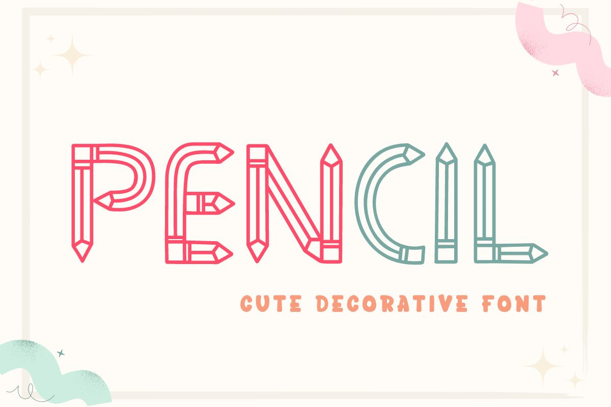 Pencil Font | Display Font, a Symbol Font by AnningArts