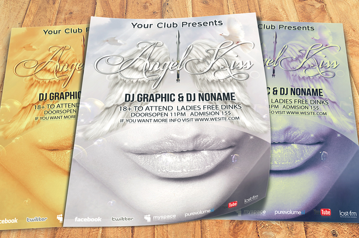 Angel Kiss Party Flyer, a Flyer Template by Arys Design