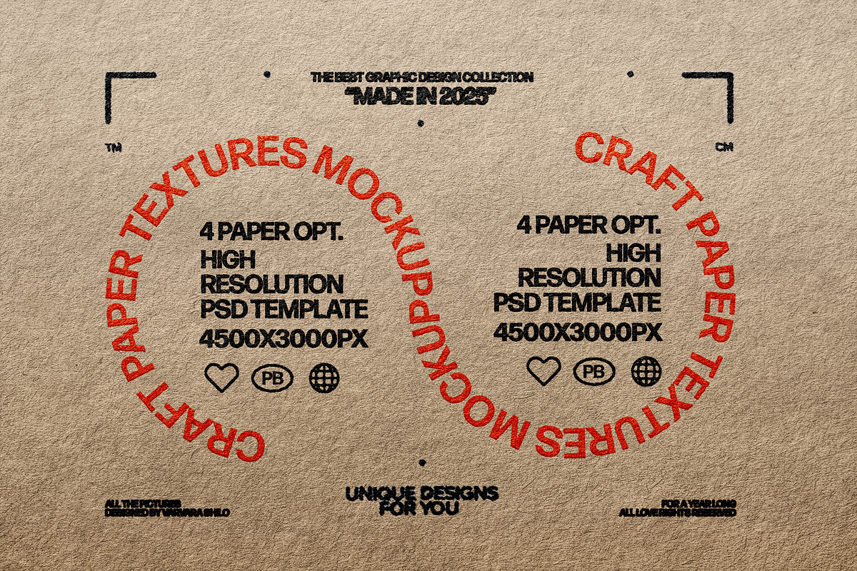 Craft Paper Textures Mockup, a Mockup by Design Squad