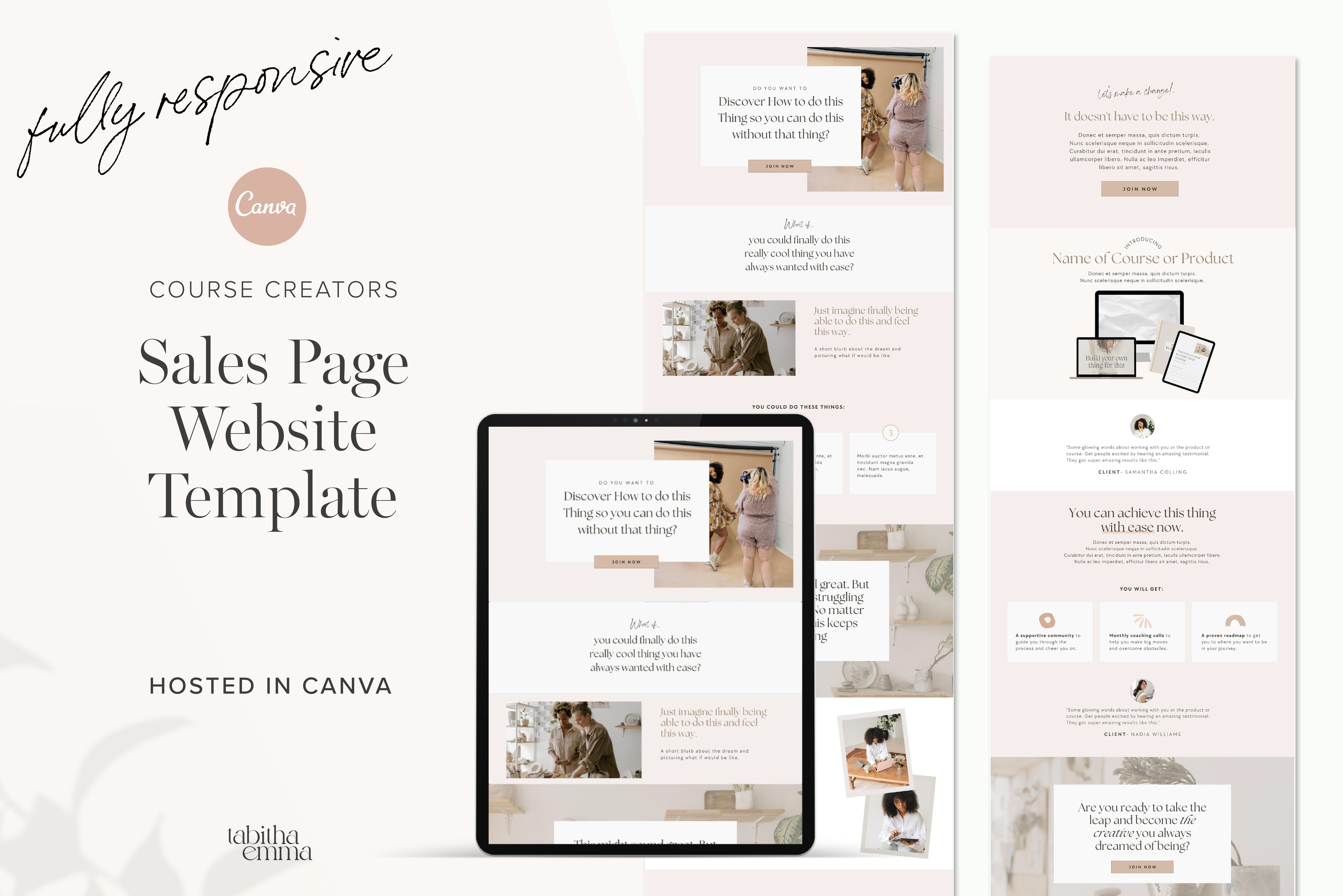 Course Sales Page Template Canva | Creative Market