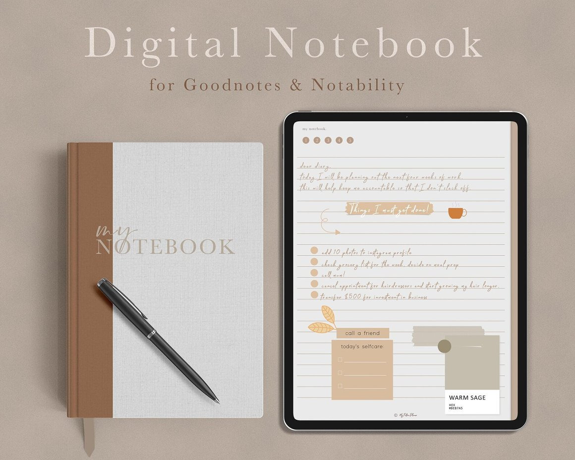 Note-taking Digital Notes Template | Stationery Templates ~ Creative Market