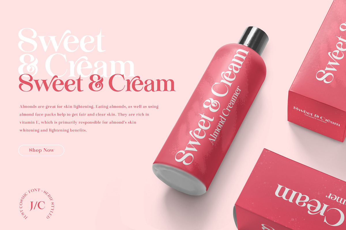 Just Cosmic Font + Premade Logos