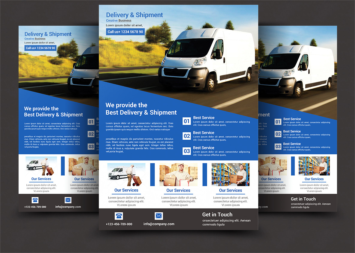 Delivery & Shipment Flyer, a Flyer Template by AfzaalGraphics