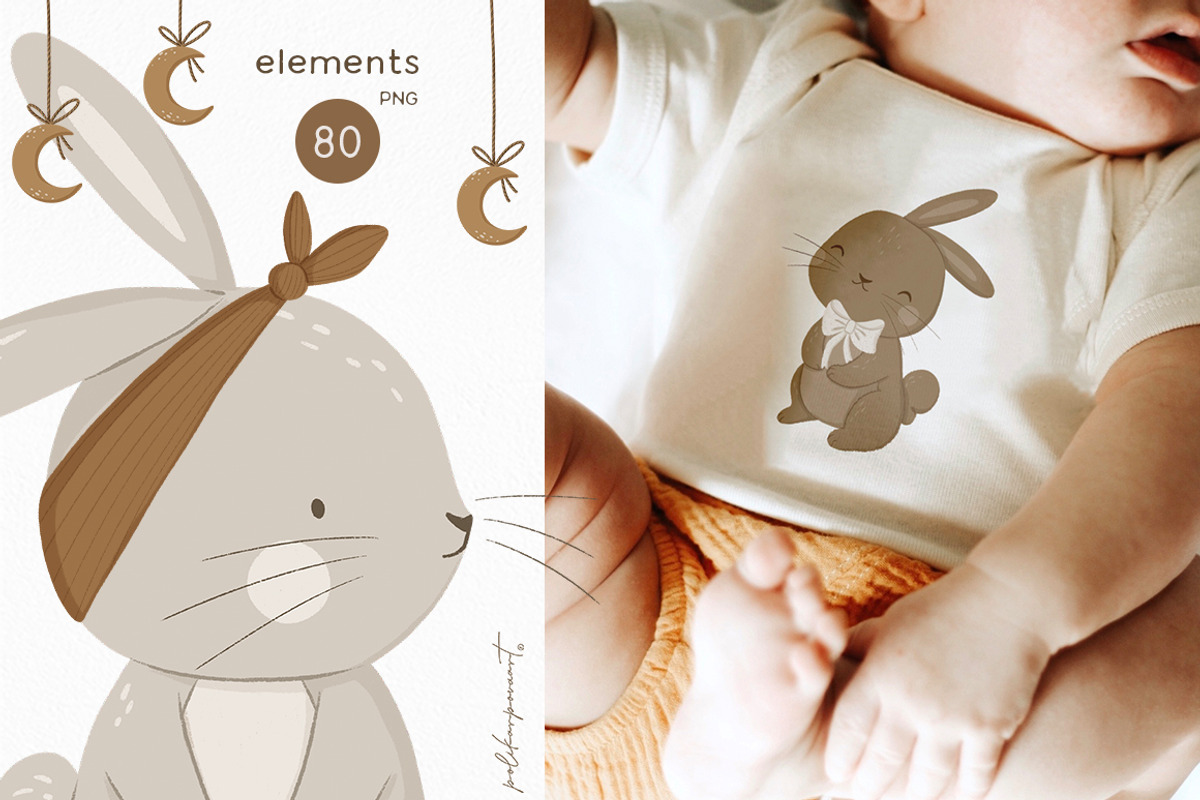 Baby Rabbit illustration & patterns