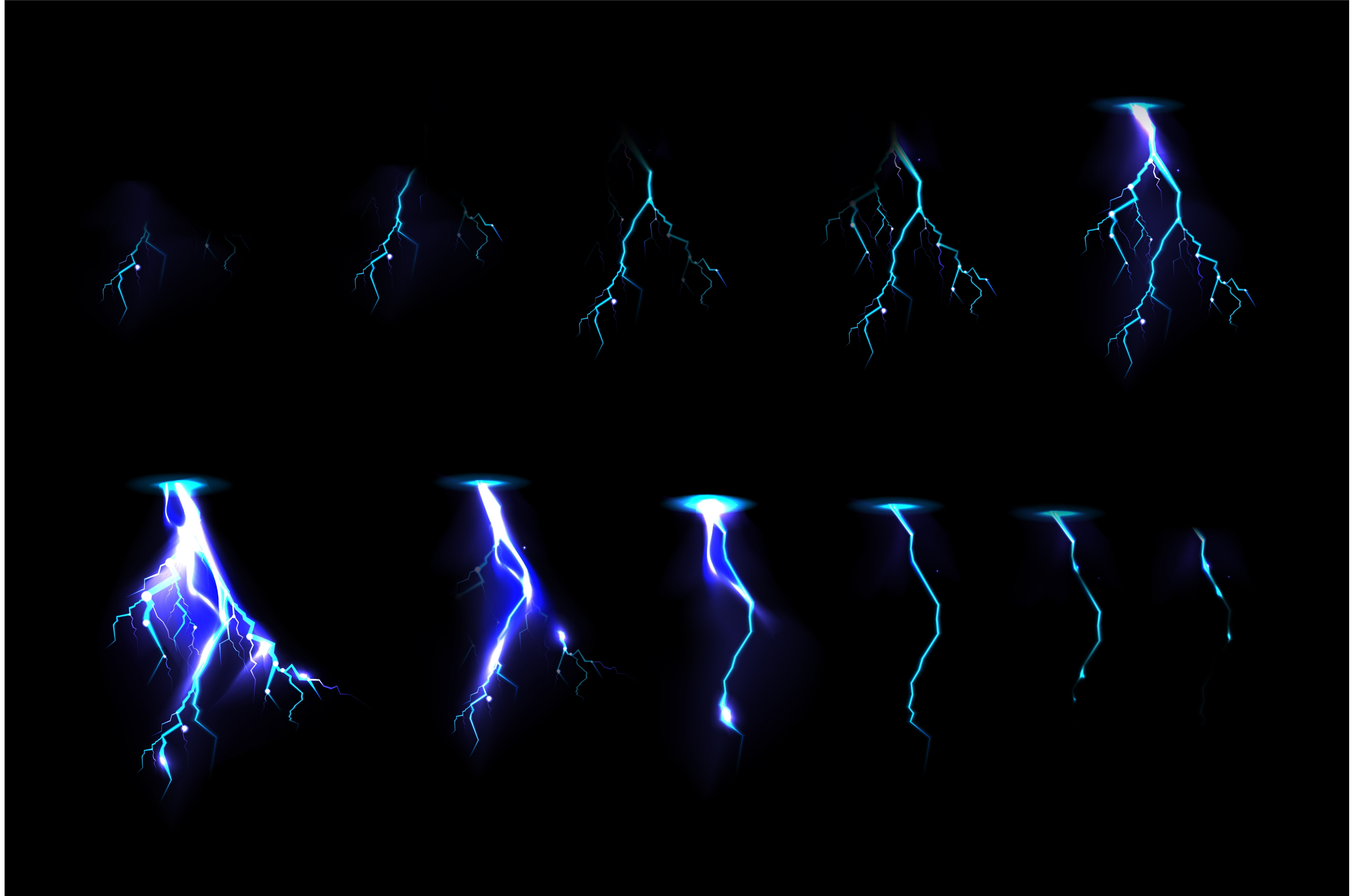 Sprite sheet with lightnings for, a Texture Graphic by art PVP - market