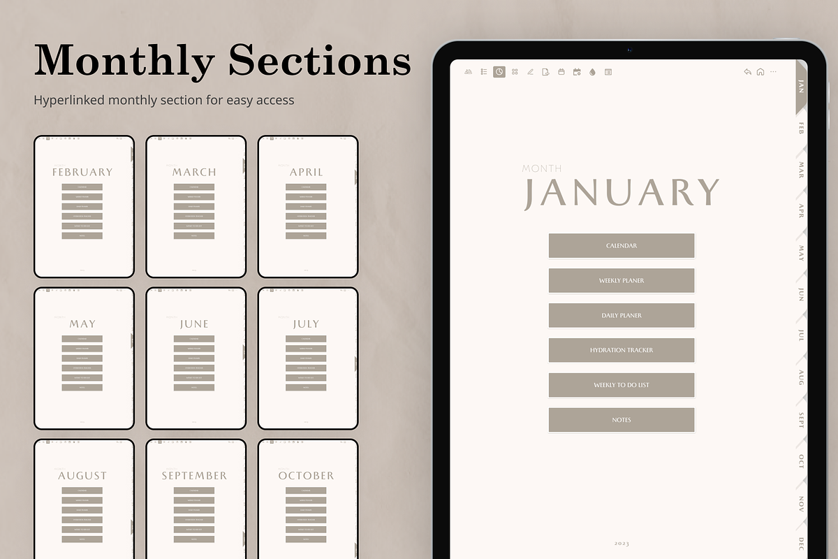 Boho Minimalism Digital Planner, a Templates & Theme by Digital_Mind