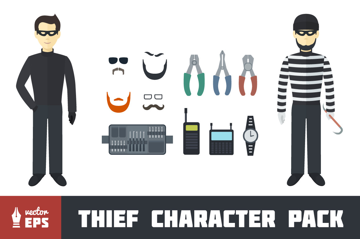 Thief Character Pack, a Person Illustration by Alex Serada | Creative ...