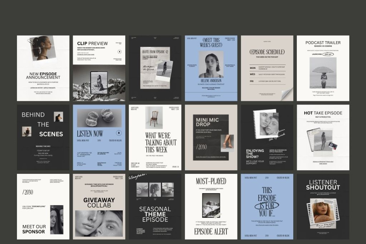 20 Podcast Instagram Post Template | Amare Creative