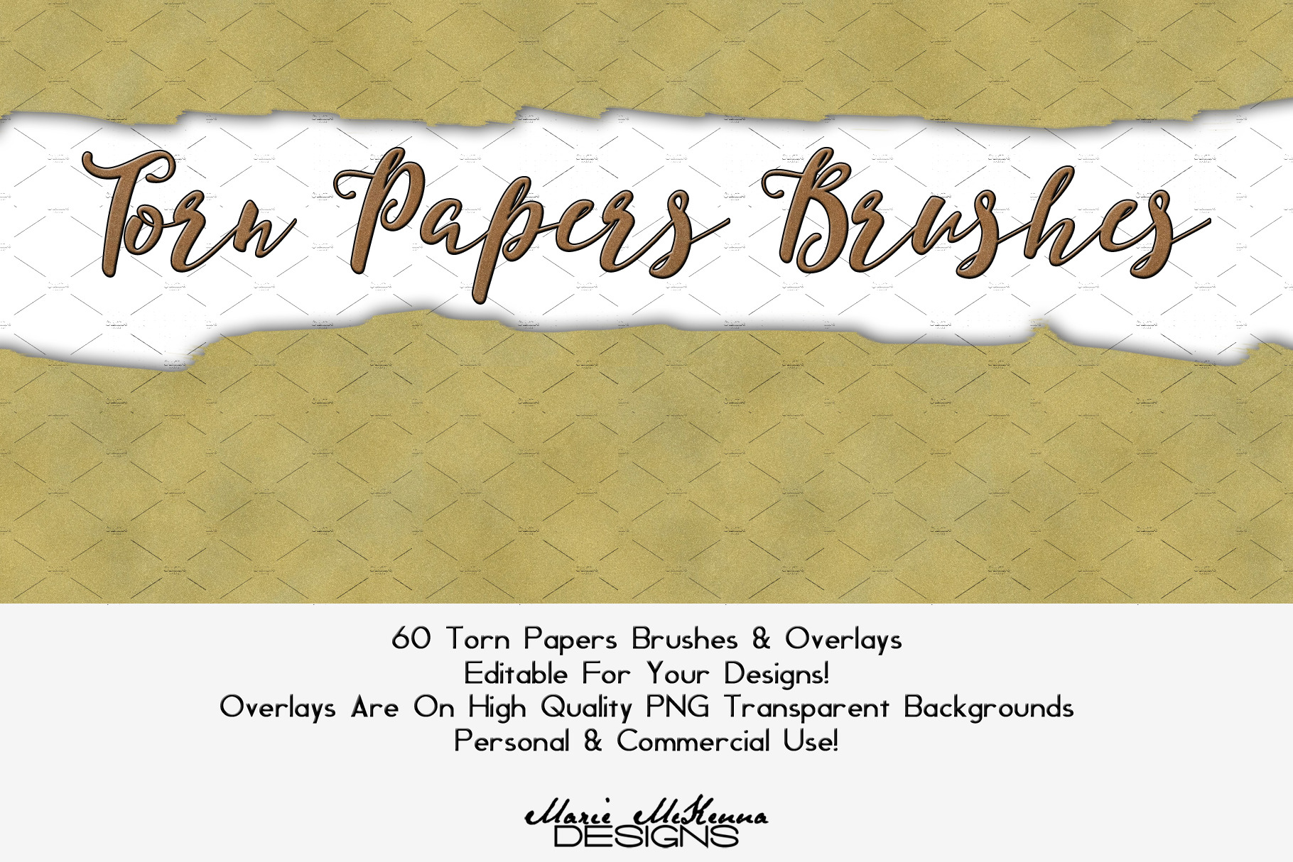 Torn Papers Brushes & Overlays, a Brush Add-On by MarieMcKennaDesigns