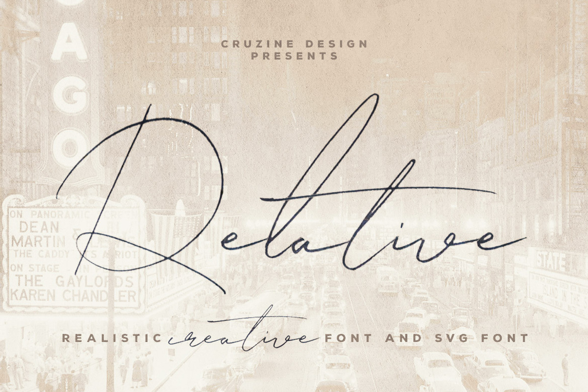 Relative Handwritten & SVG Font, a Script Font by Cruzine