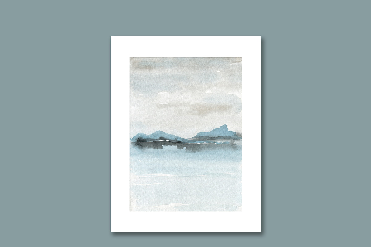 Minimalist Watercolor Landscapes, a Background Graphic by Marmoris.Arts