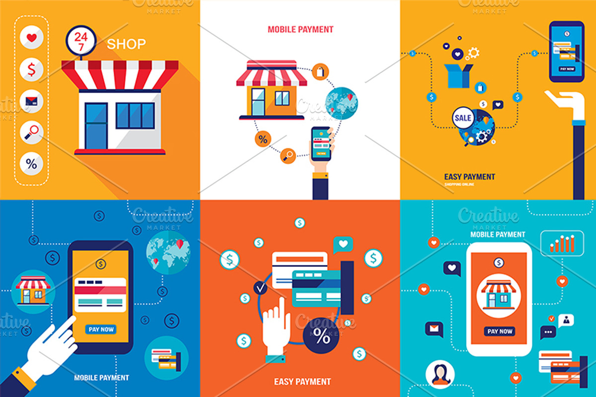 40 shopping infographic banner set, a Work Illustration by Anttoniu ...