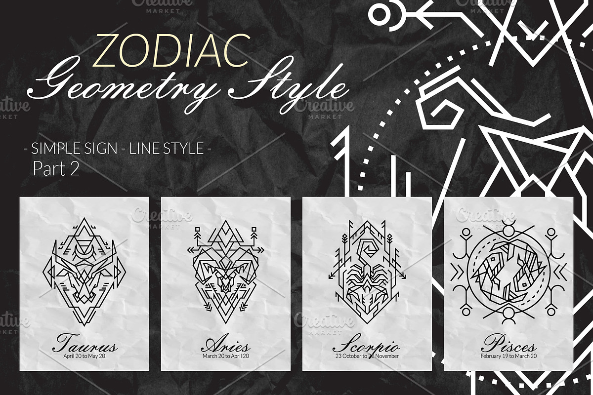 Zodiac Sacred Geometry Style Part.2, an Illustration by azhartz ...