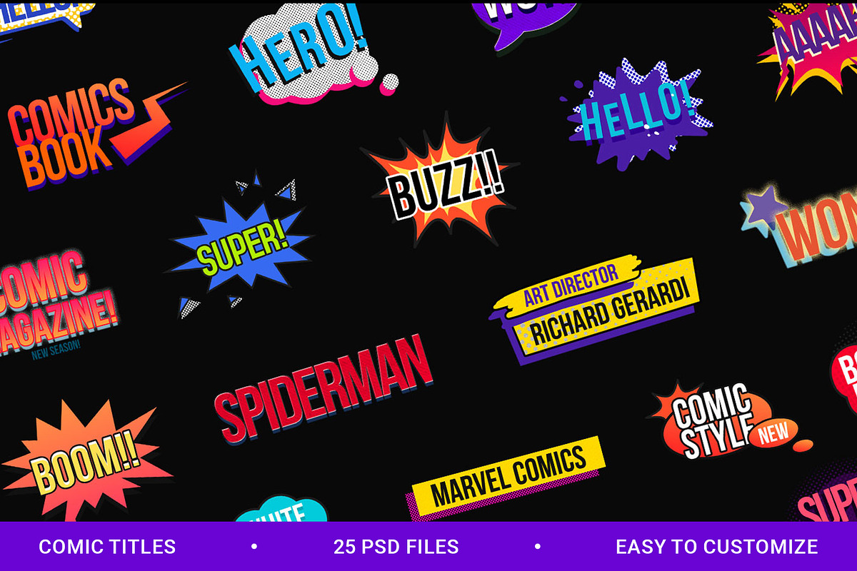 Comic Titles, an Object Graphic by Pixflow