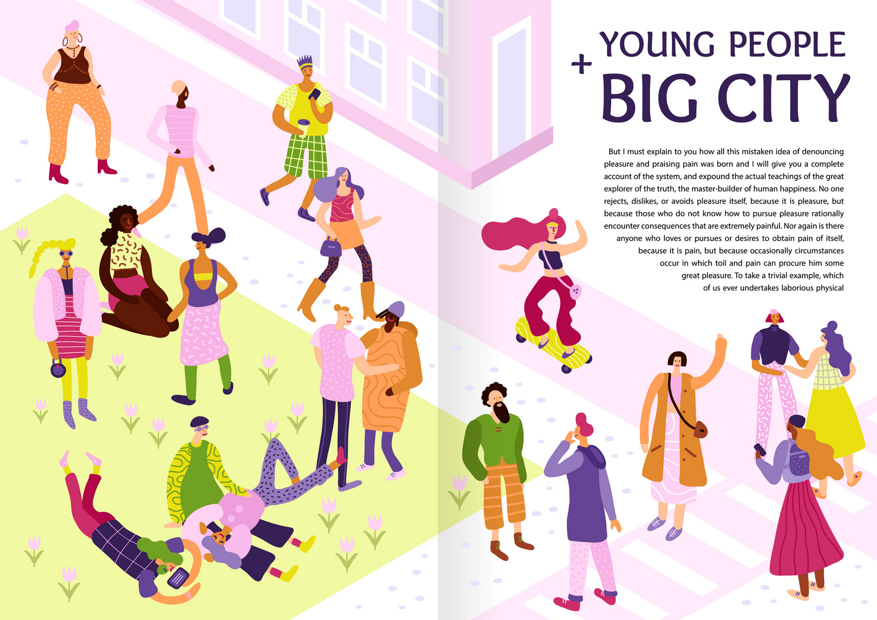 Young people street infographics, a Person Illustration by Macrovector