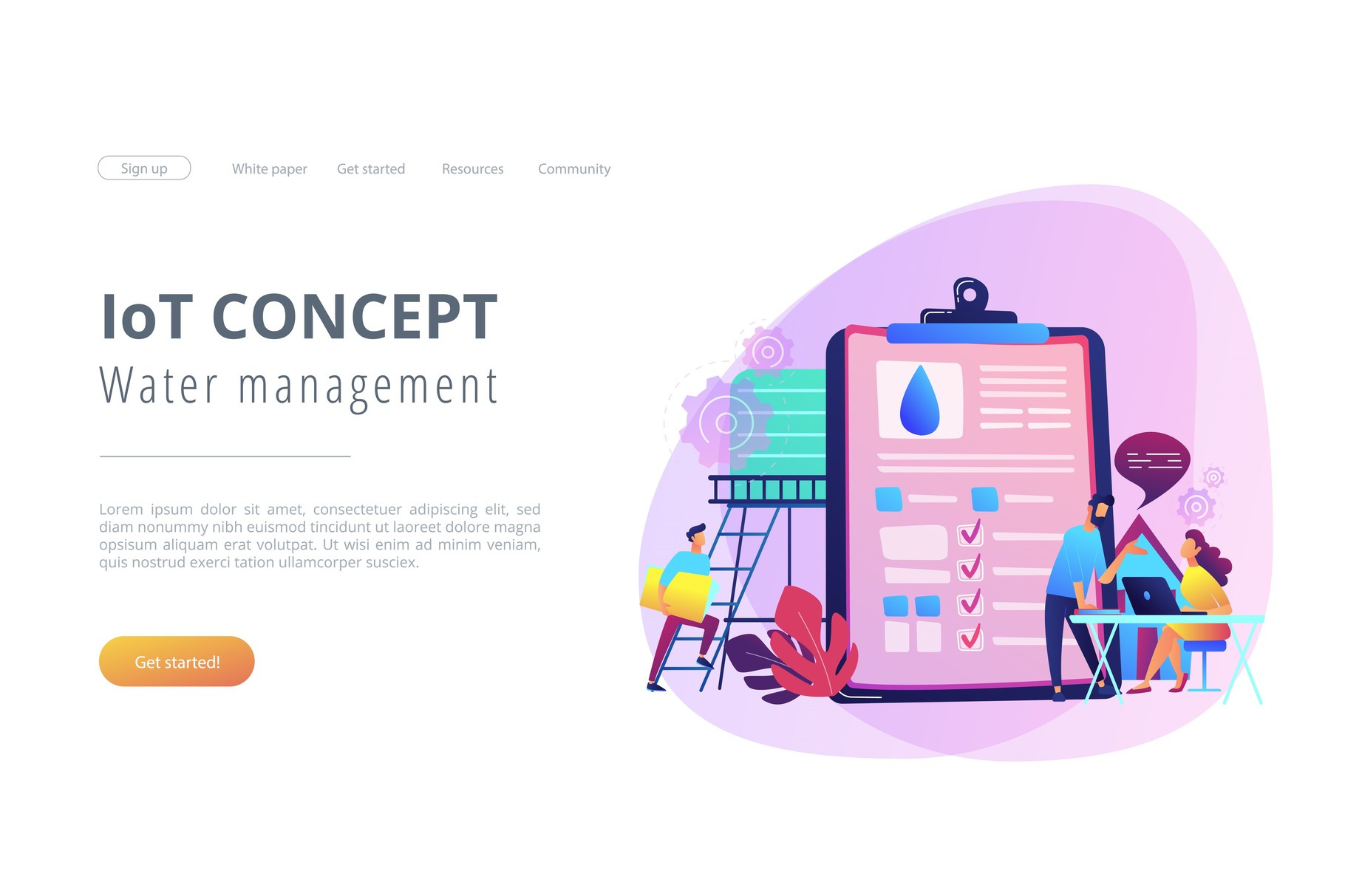 Water management smart city concept, an Education Illustration by ...