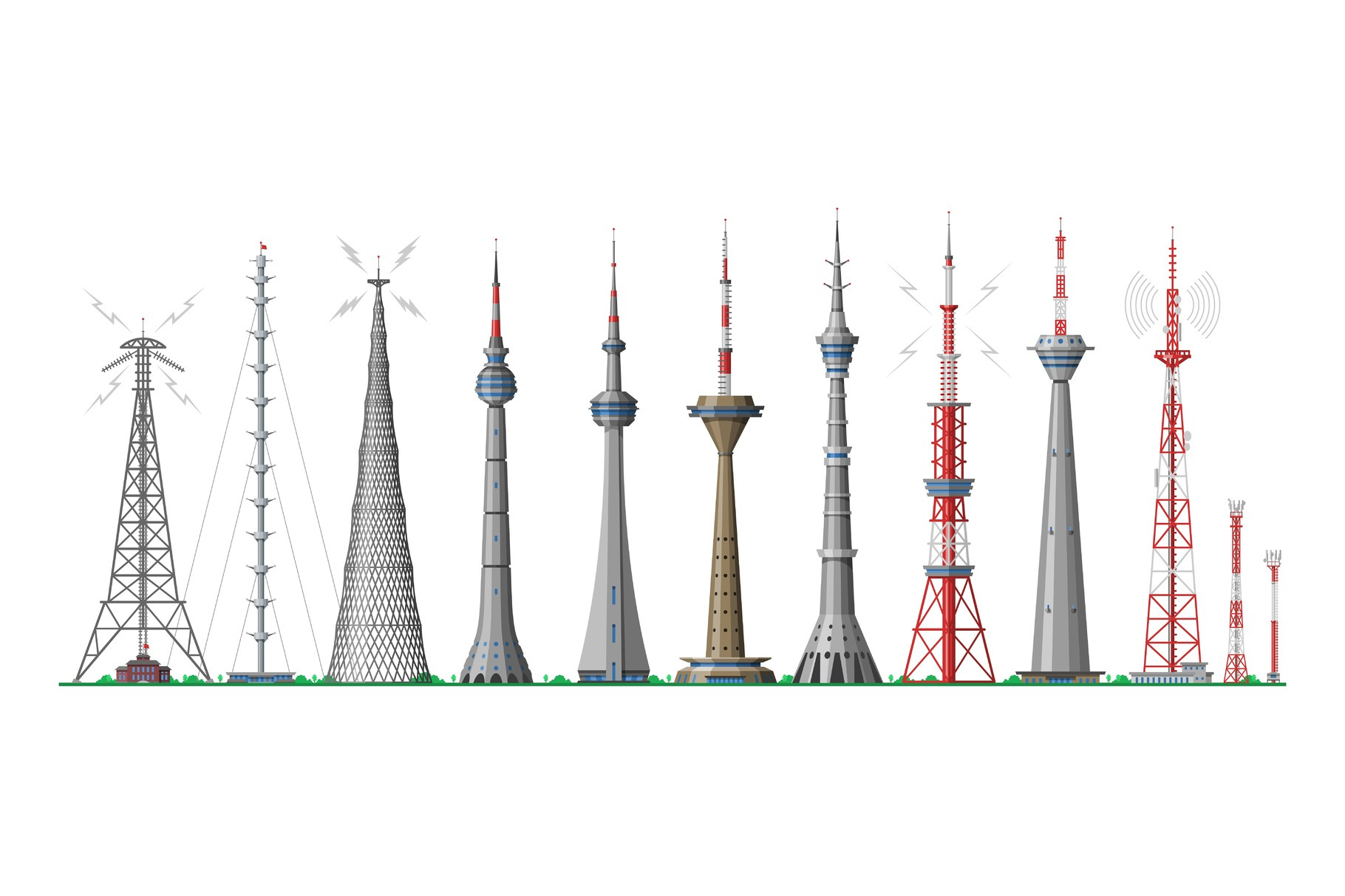 Tower vector global skyline towered, a Technology Illustration by ...