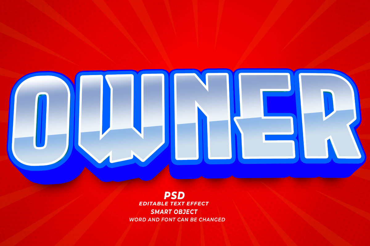 Owner PSD 3D editable text effect, a Layer Style Add-On by TrueVector ...