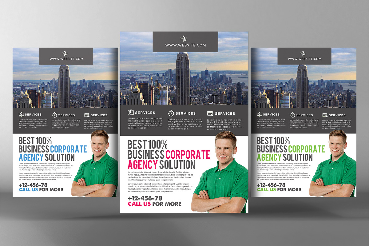 5 Multi Business Flyers Bundle, a Flyer Template by graphicforest