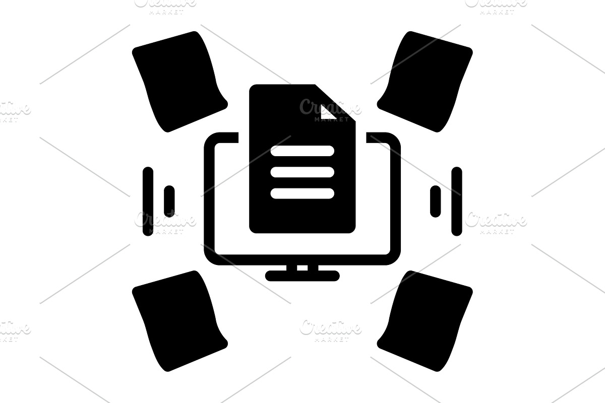 Dematerialisation paperless icon, an Icon by Creative priyanka