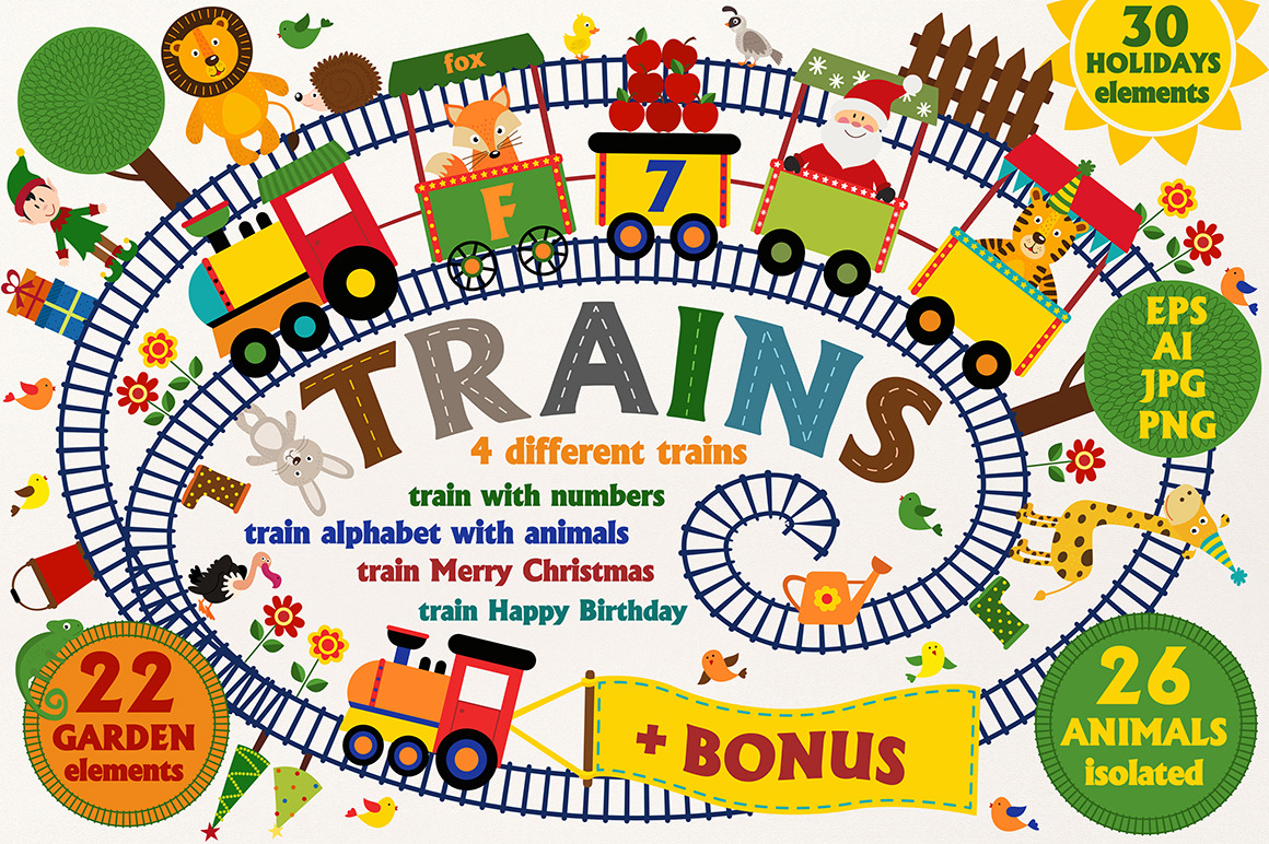 trains with animals, a Graphic by NataKa