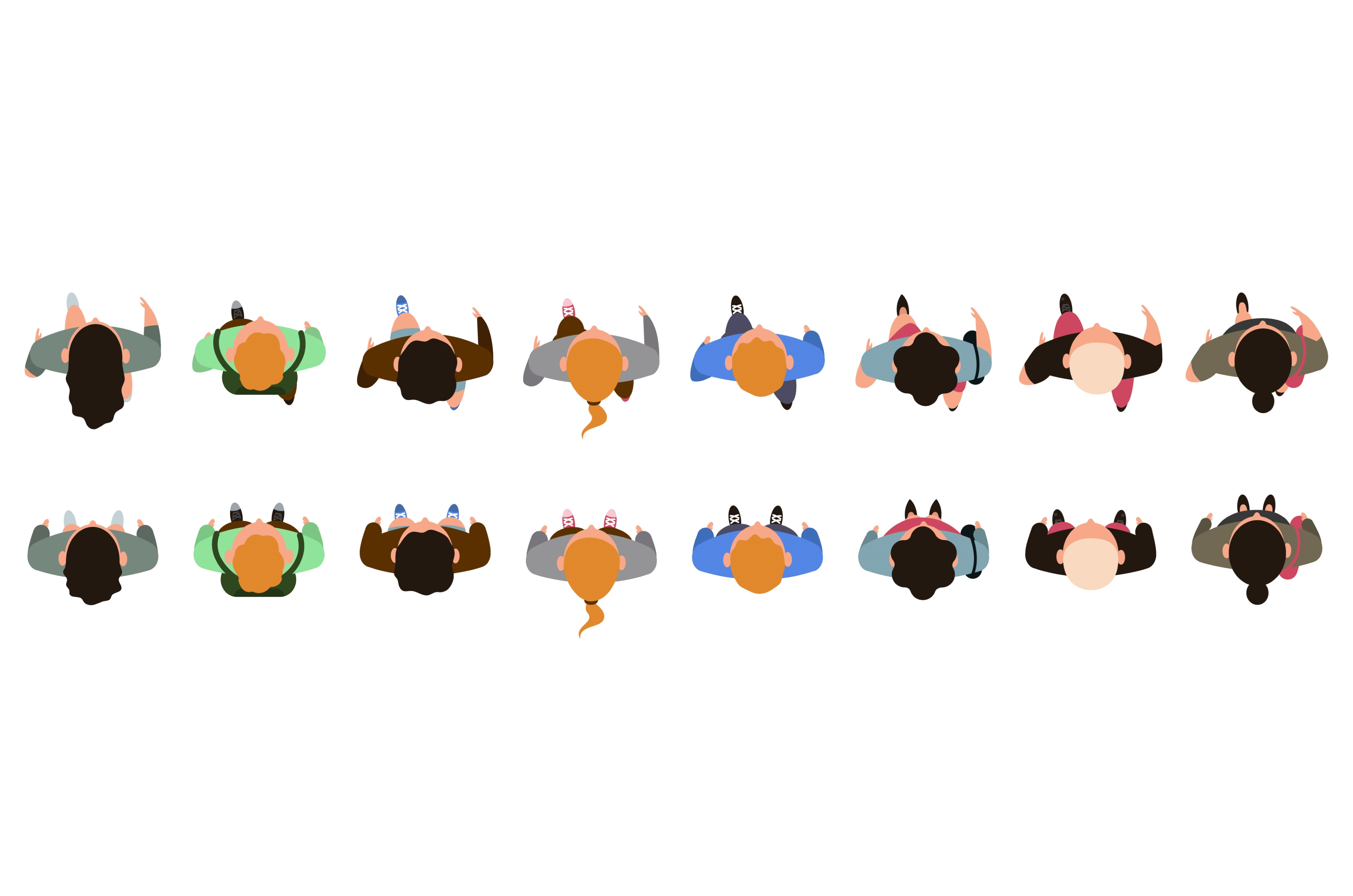 Top view people characters. Men and, a Background Graphic by winwin.art