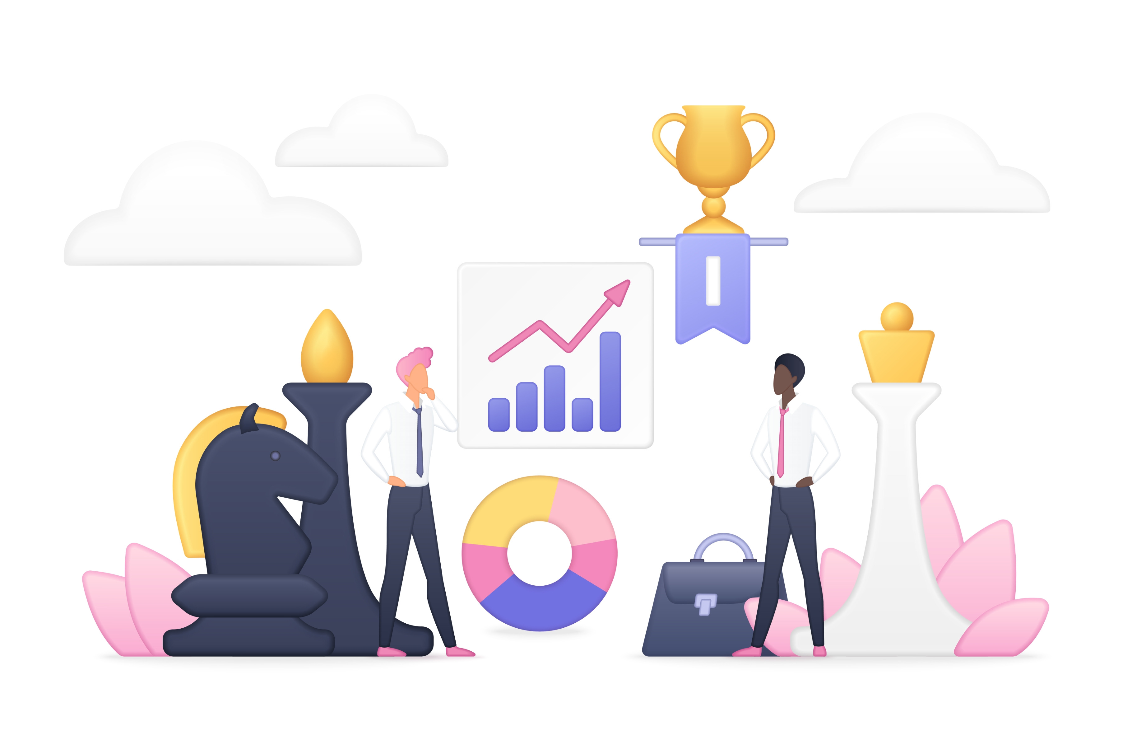 Business competition strategy chess, a Person Illustration by Lemberg ...