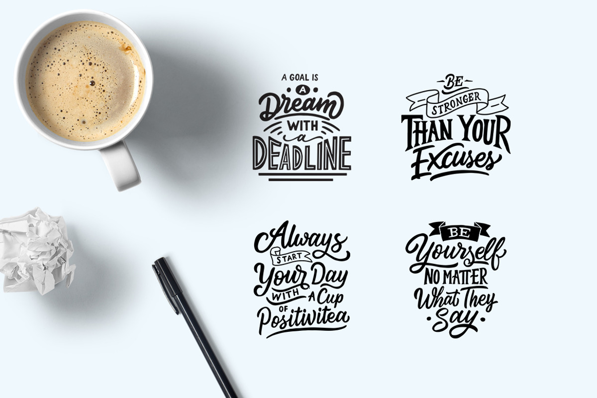 Lettering Motivational Quotes Vol 3, a Decorative Illustration by Weape ...
