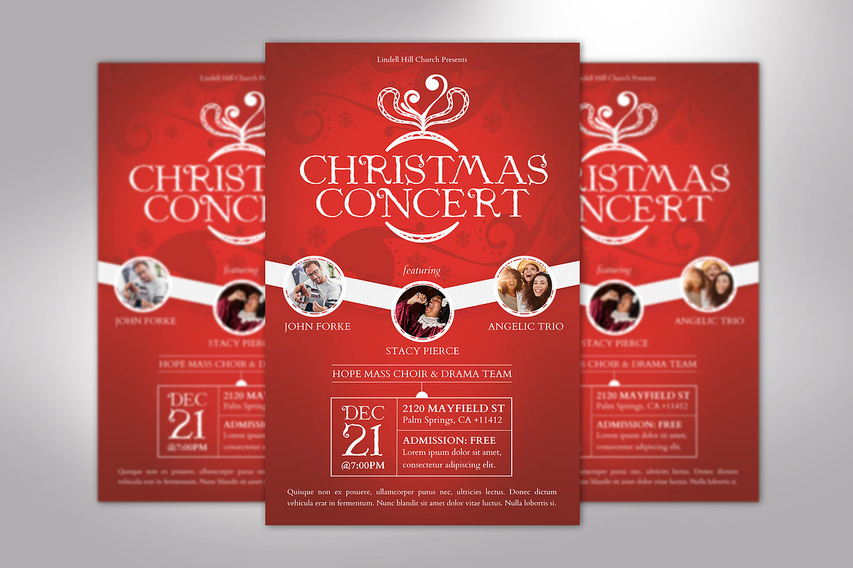 Christmas Concert Flyer Word Publisher