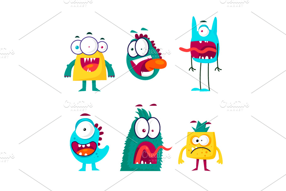 Characters monsters., an Animal Illustration by Podis
