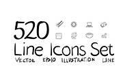 520 Line icons set, an Outline Icon by TKDoodle