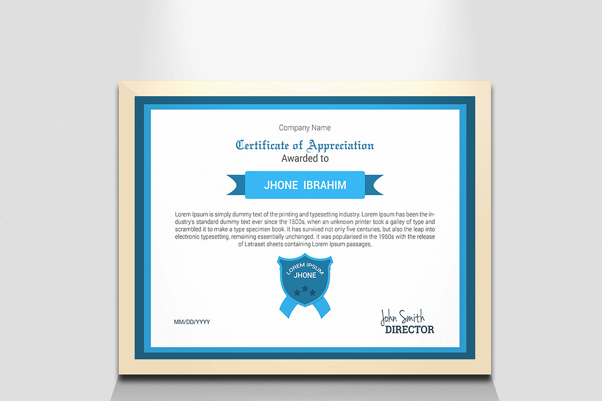 Certificate Template, a Card Template by Graphicalark