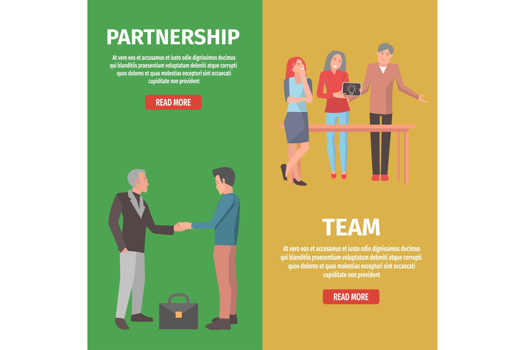 Team and Partnership as Components of Startup, a Person Illustration by ...