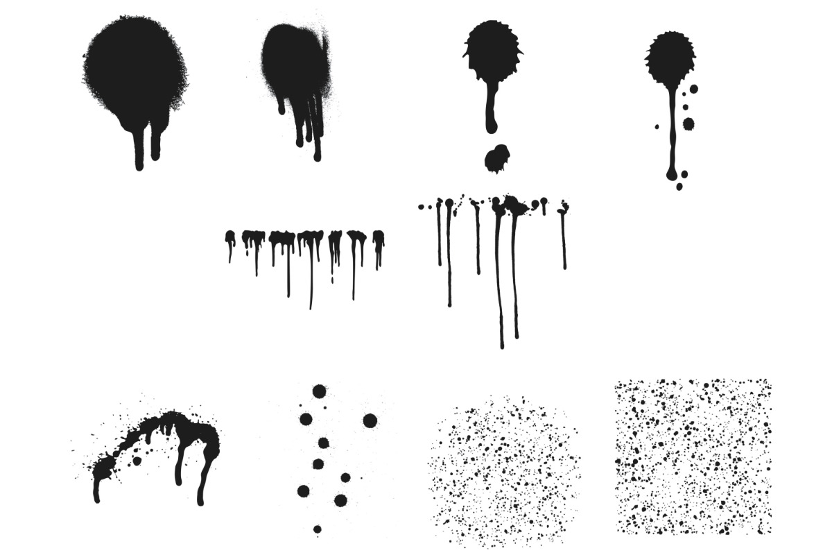 Splash Splatter Marks Set 1 Procreat, a Brush Add-On by Disasterology Ink