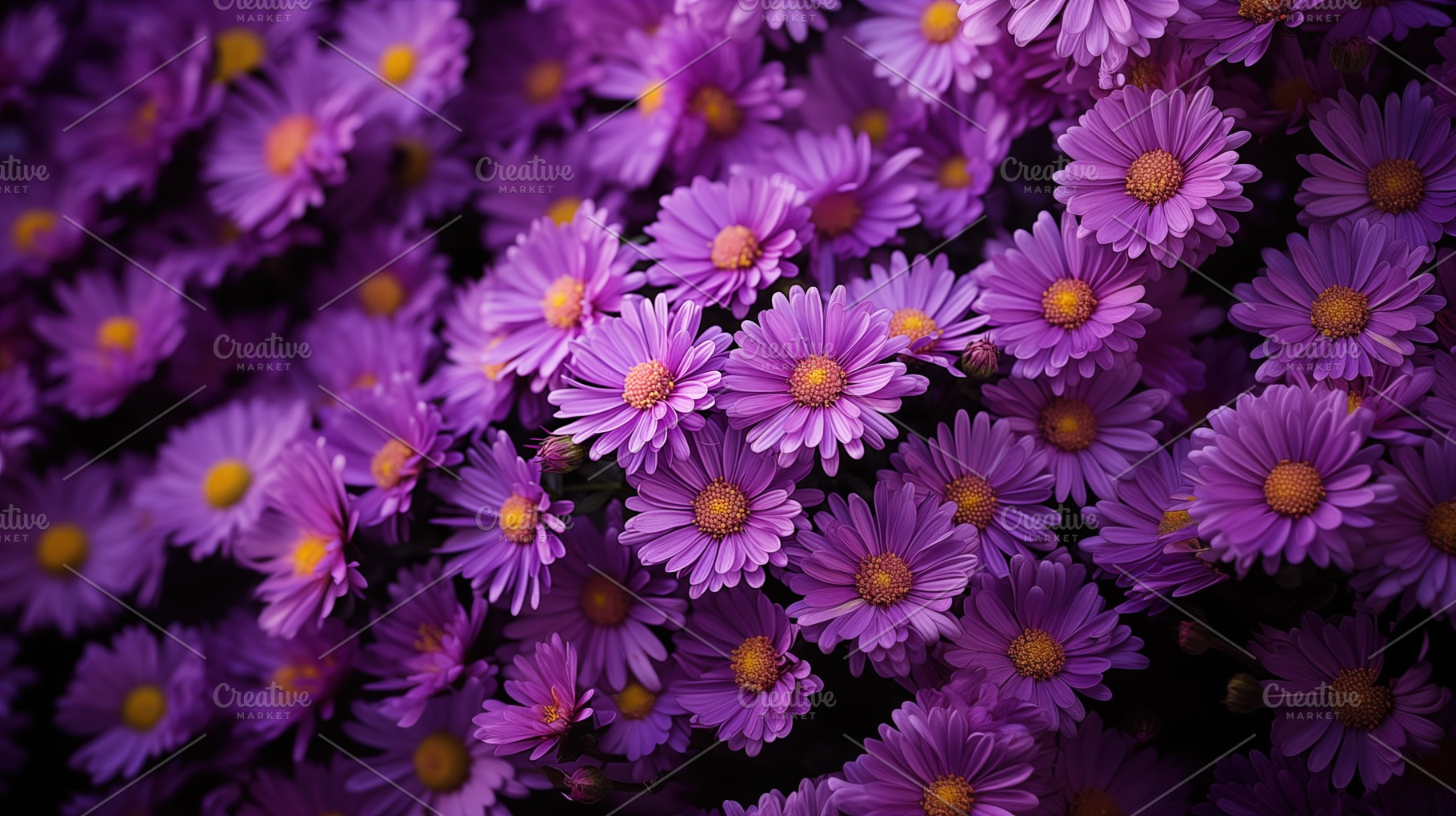 Aster flowers background, a Nature Photo by Textures & Backgrounds