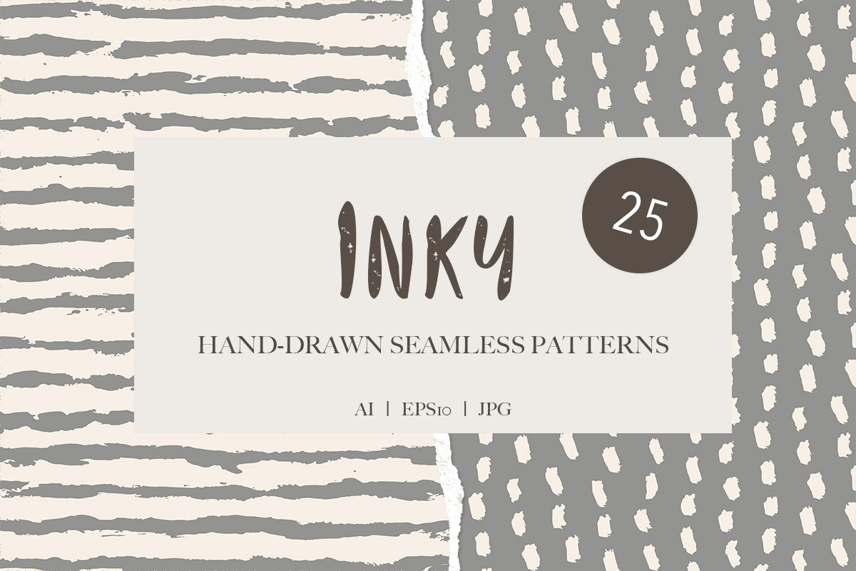 Inky Seamless Patterns Set of 25