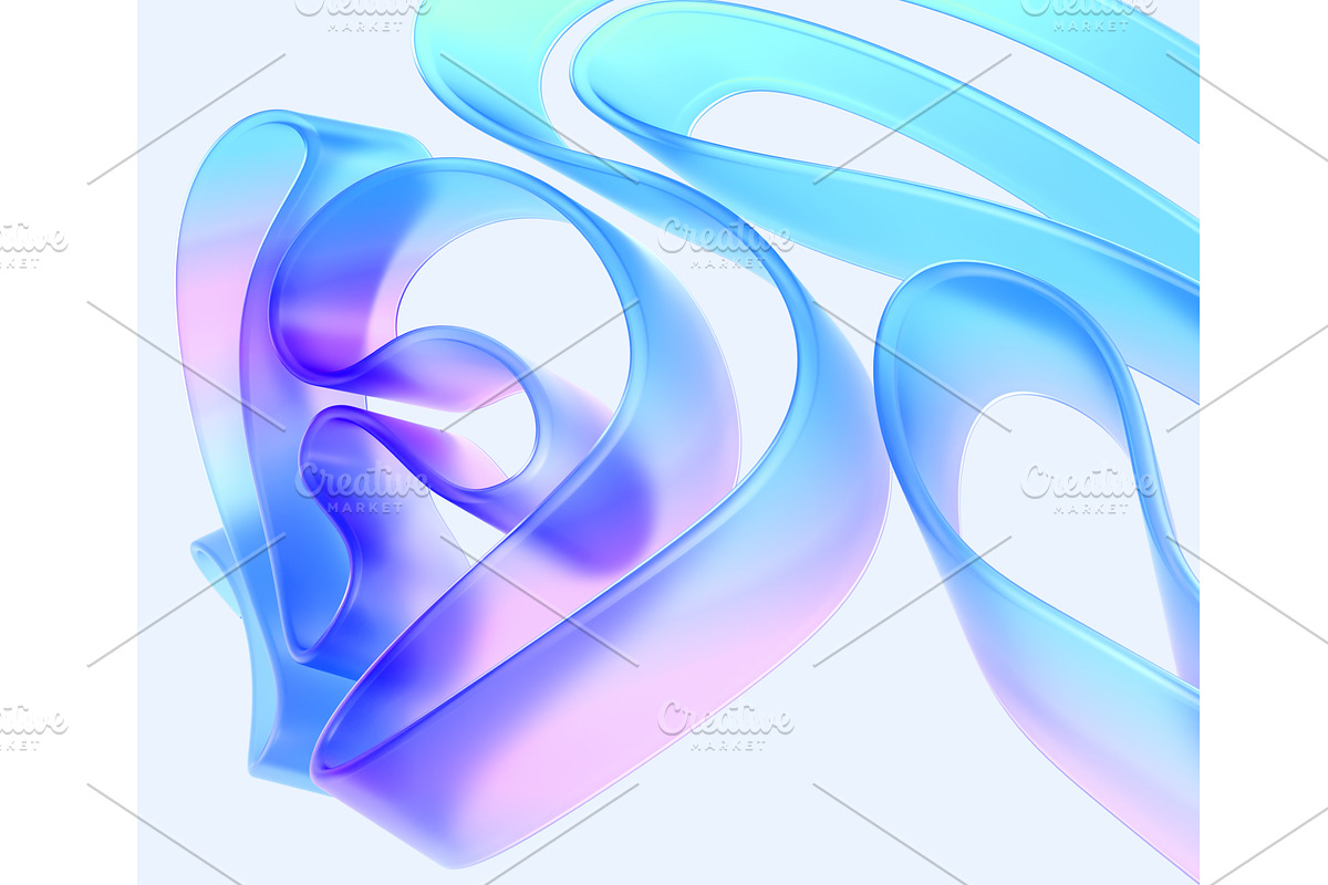 Abstract glass translucent ribbon, a 3D by Marozhkastudio