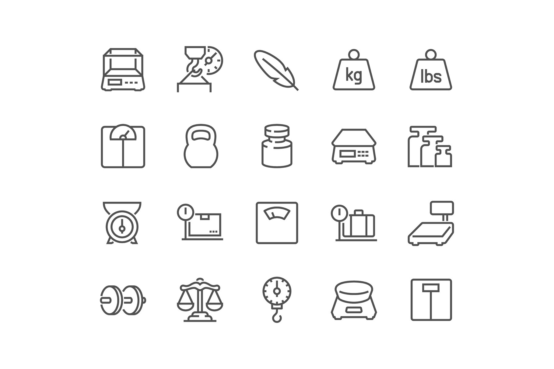 Line Weight Icons Icons, a Sport Illustration by Davooda