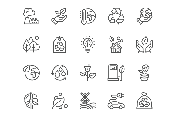 Line Eco Icons, an Outline Icon by Davooda